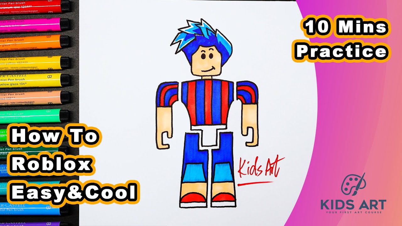 How To Draw Roblox Easy&Cool 🔴| KIDS ART HOW TO DRAW - YouTube