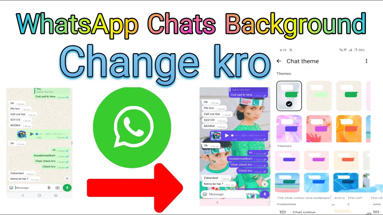 How to Change WhatsApp Chat Background & Theme | Customize Chat Colors ...