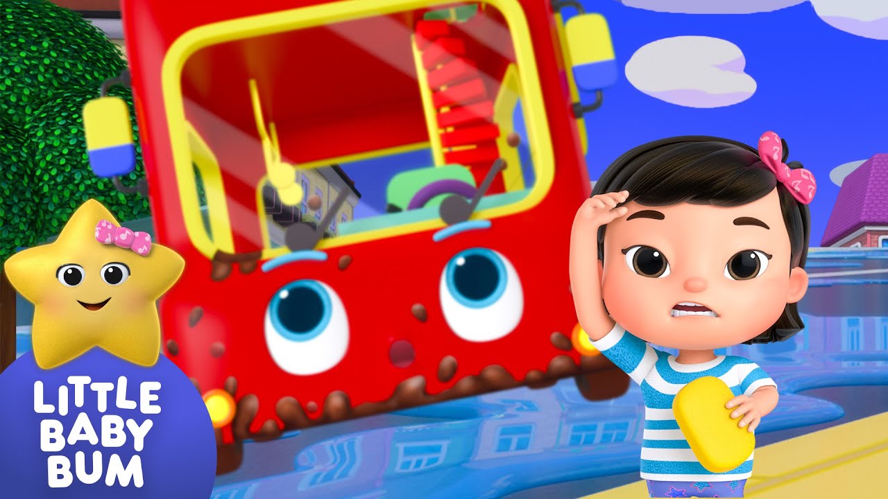 Bus Wash Song, Giraffe Bus Driver⭐ Mia's Play Time! LittleBabyBum ...