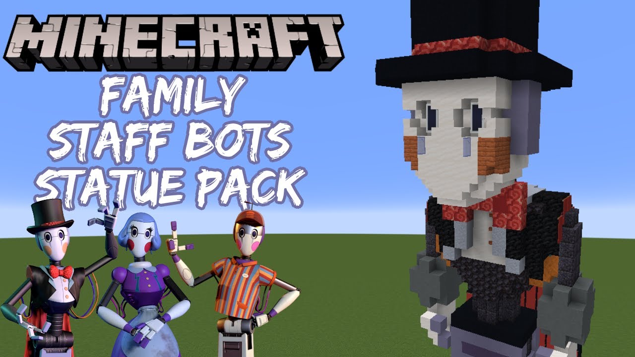 Minecraft Tutorial: Family Staff Bots Statue Pack (Five Nights at ...