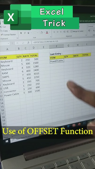 Offset Function in Excel #shorts #excel #exceltips - YouTube