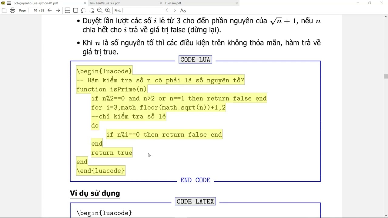 Python 9 And Lualatex MỘt SỐ ThuẬt ToÁn TÌm SỐ NguyÊn TỐ Sàng Nguyên Tố Eratosthenes Phần 2