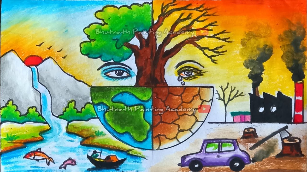 drawing on World Environment Day ||global warming poster painting for ...
