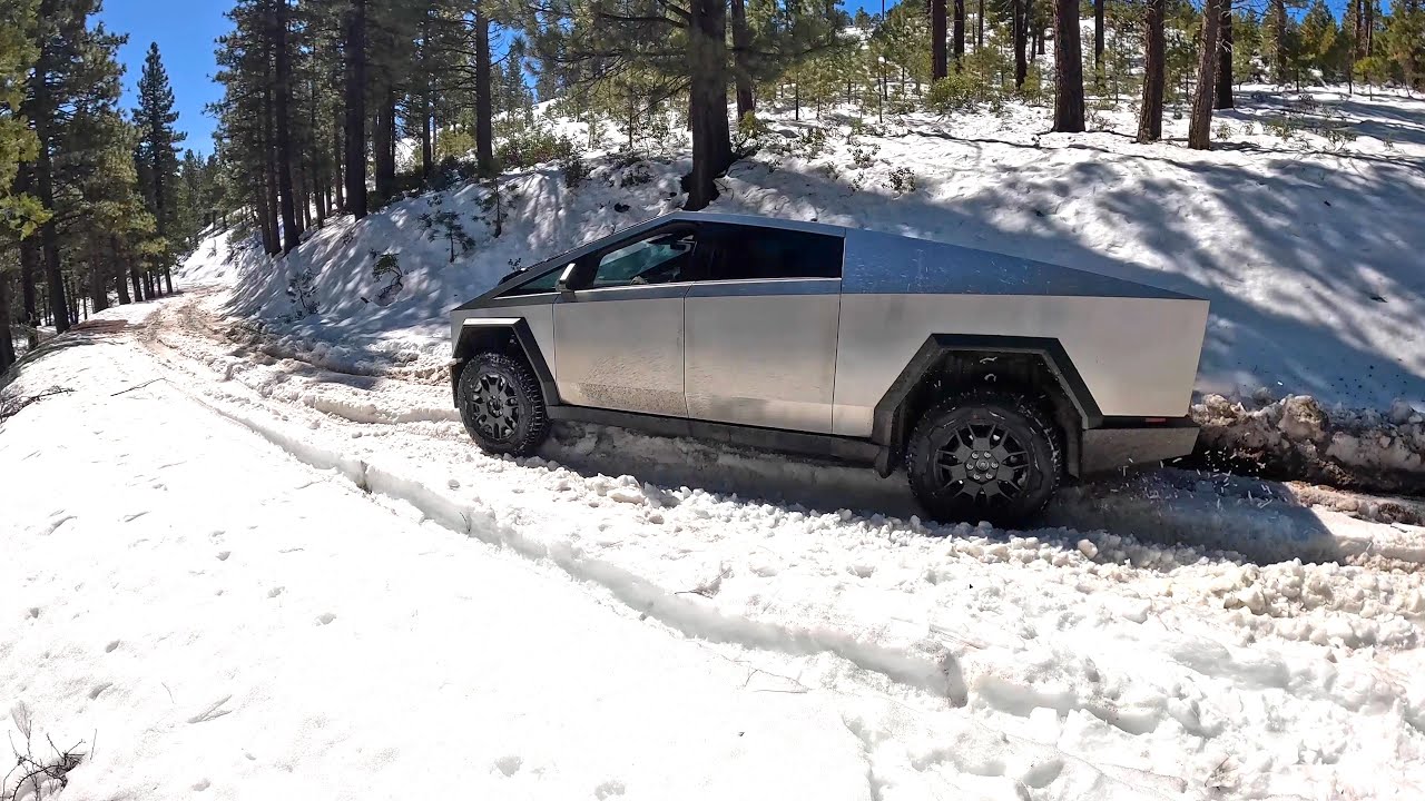 Cybertruck conquers the snow OFF-ROAD in Nevada! - YouTube
