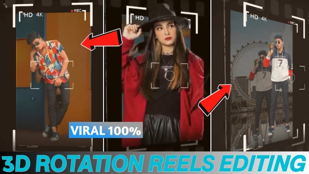 Instgram Viral 3d Rotate Reels Editing || Just One Click Trending Reel || 3d Rotation Reels ...
