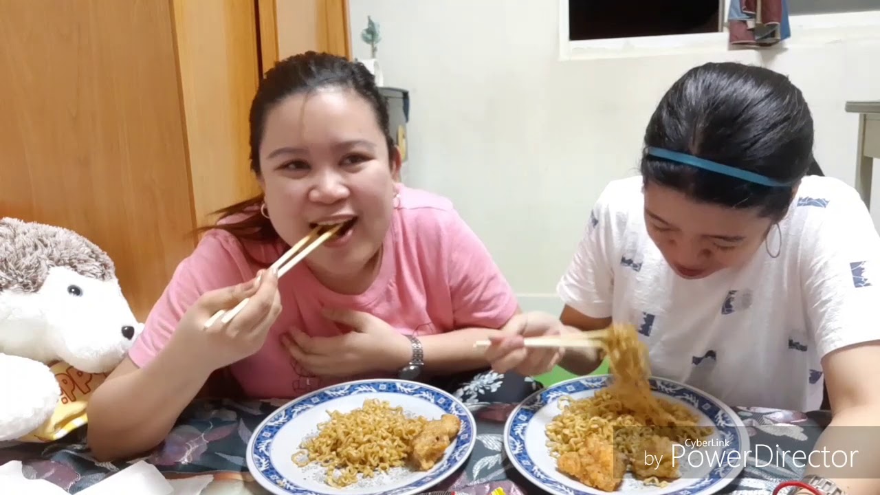 Speed Eating Challenge Pancit Canton Using Chopsticks - YouTube
