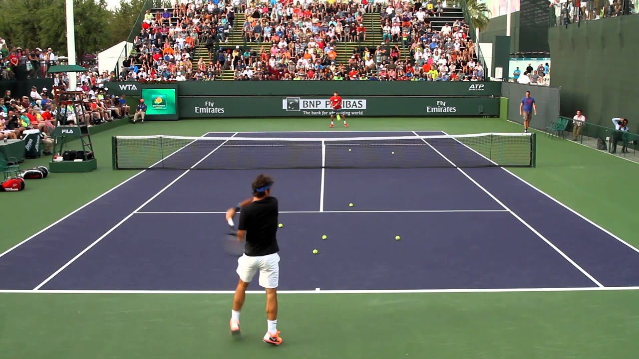 Roger Federer Practice 2014 BNP Paribas Open Part 1 - YouTube