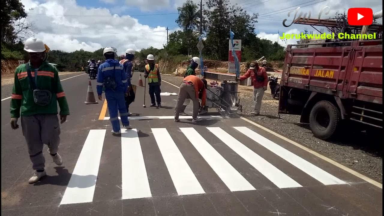 Cara Membuat Marka Zebra Cross#Proyek JJLS - YouTube
