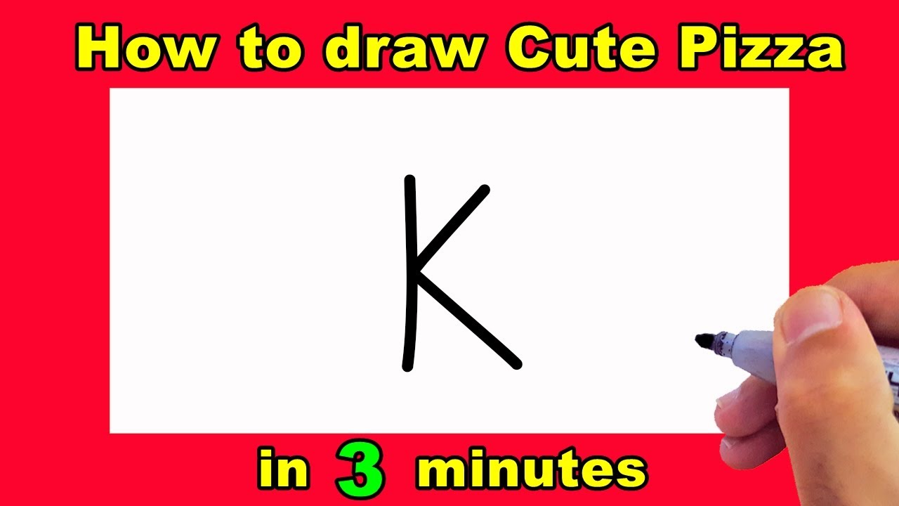 How to turn letter K into Cute Pizza step by step easy for beginners ...