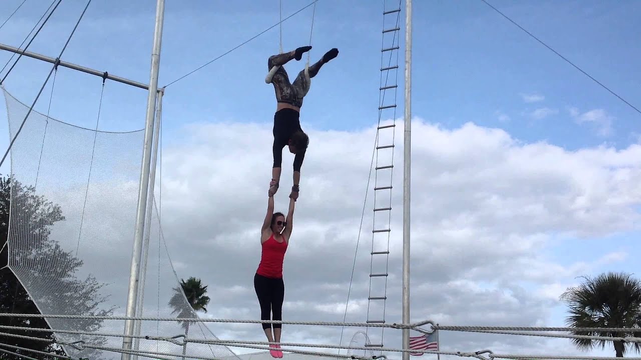 Efe Ilkay and Nicole Morales Marines - Static Trapeze Practice - YouTube