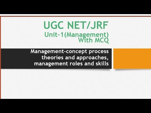 UGC NET||Management||Concept,Process,Roles and Skills, Approach and ...