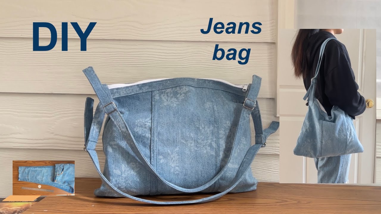 DIY a shoulder jeans bag from old jeans. - YouTube