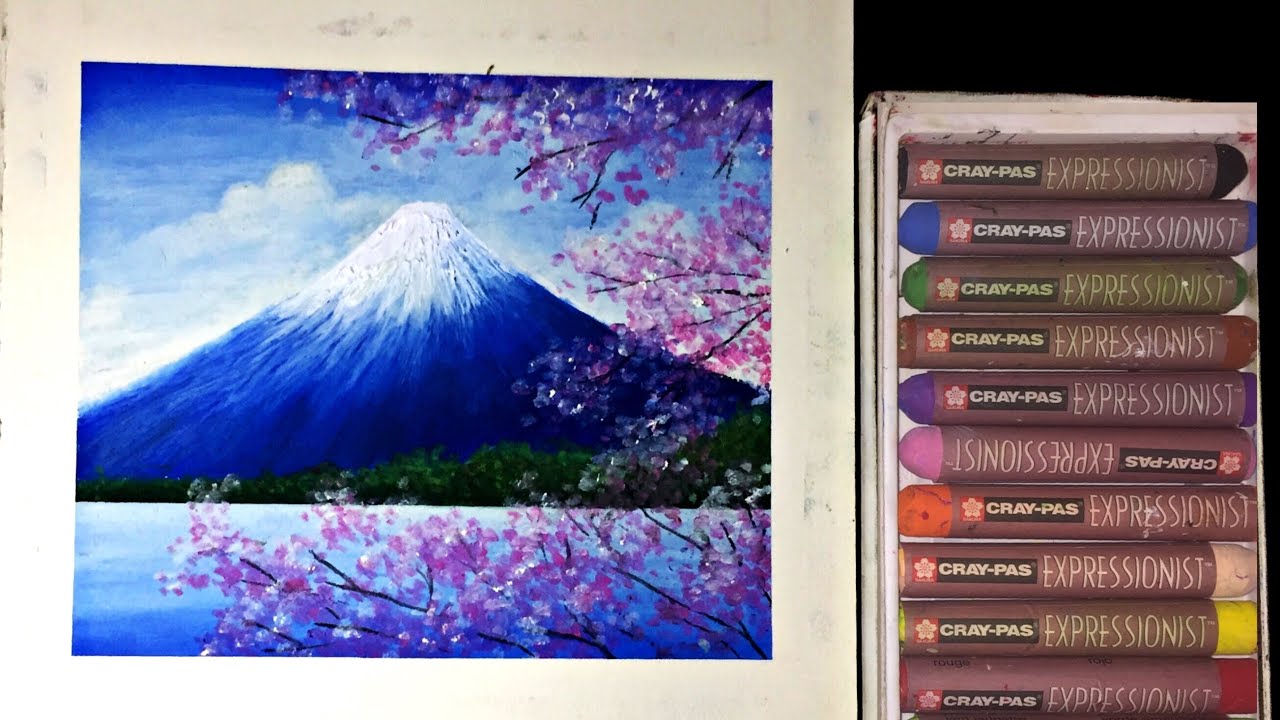 Oil Pastel Drawing / Mt. Fuji - YouTube