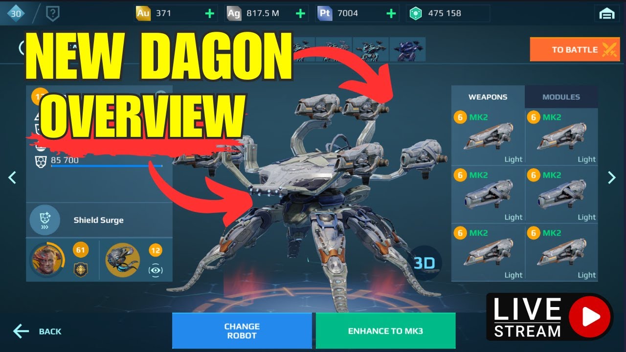 NEW DAGON ROBOT IS HERE! UPDATE 9.5 EVOLIFE'S BIZARRE ROBOTS EVENT! GIVEAWAY WINNERS (War Robots ...