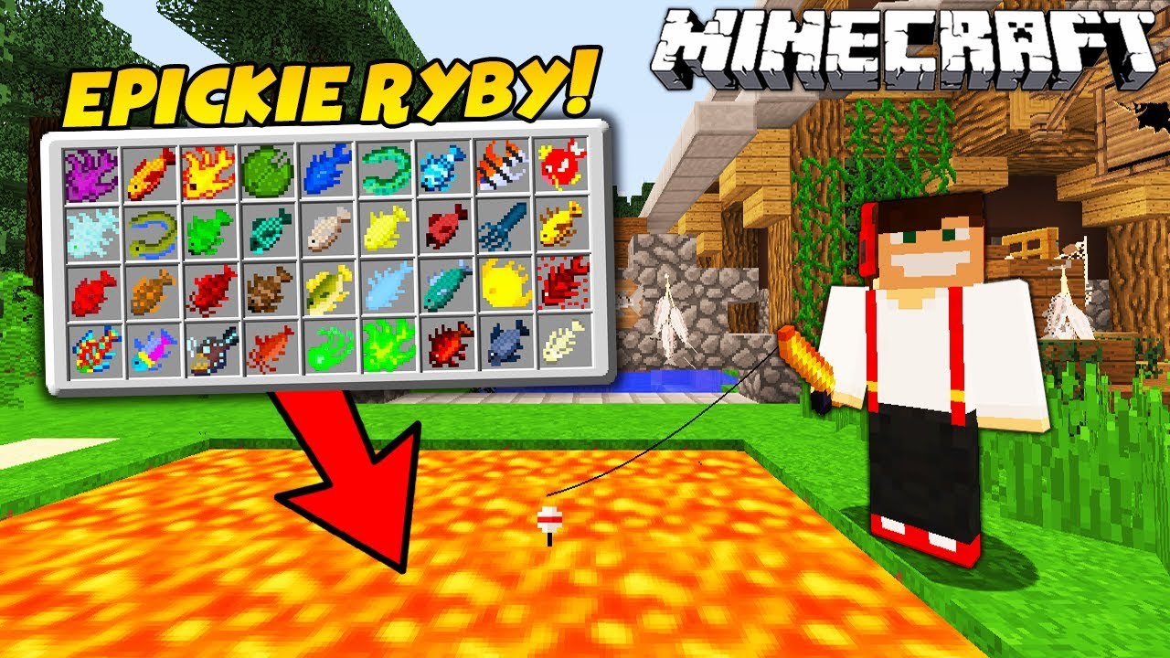 JAK ŁOWIĆ EPICKIE RYBY W LAWIE W MINECRAFT?! || ADVANCED FISHING MOD ...