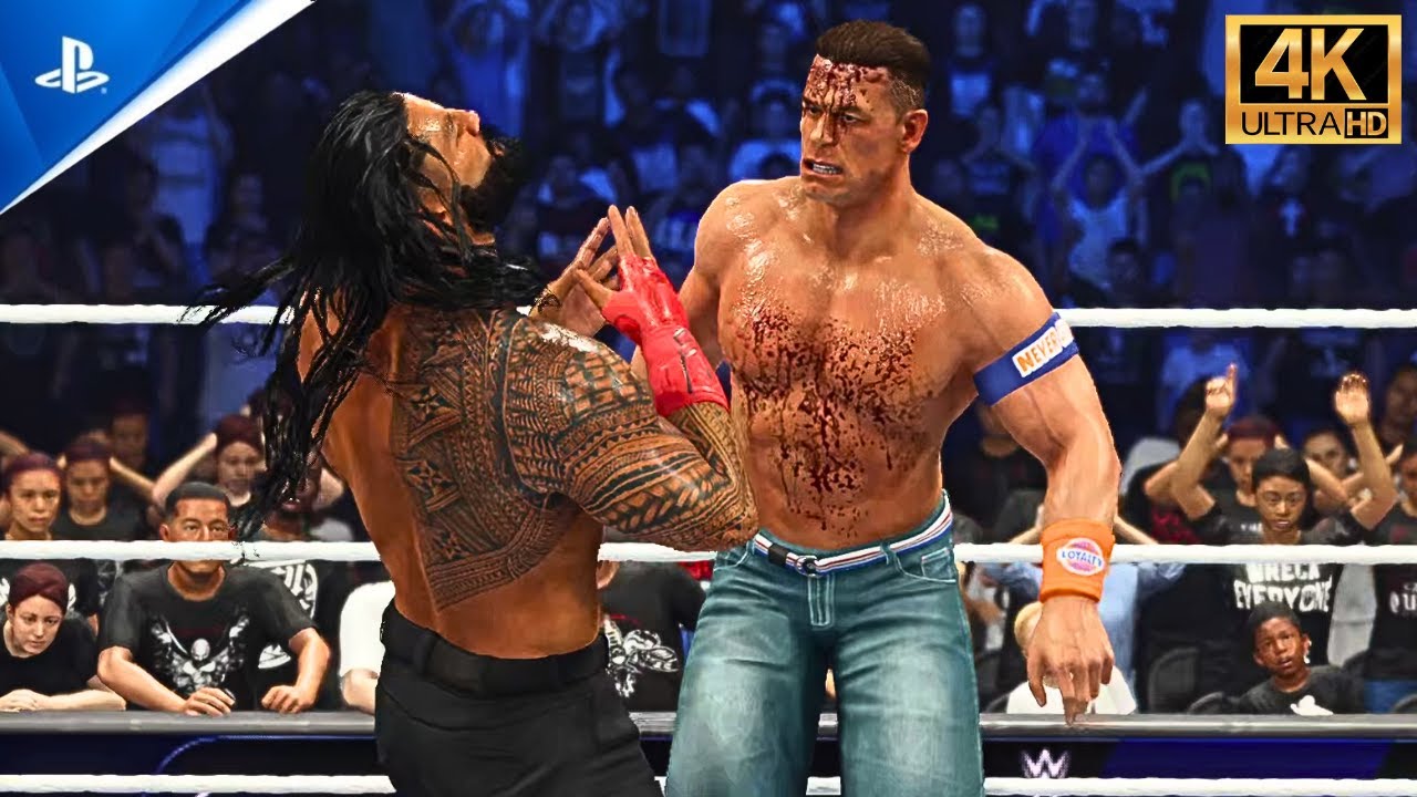 Roman Reigns 🆚 John Cena | Bloody Match at Smack Down - WWE 2K24 [ PS5 ...