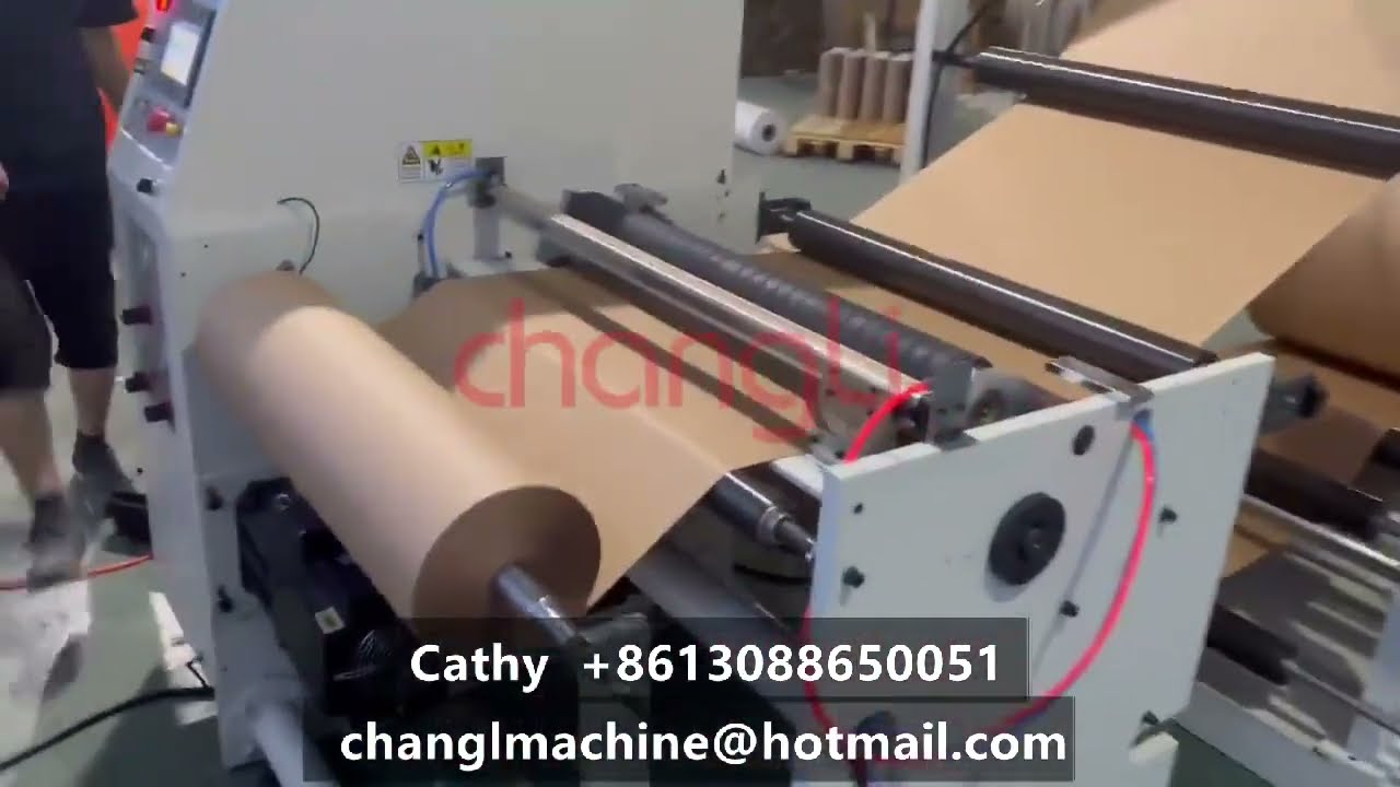 CLFJ-B jumbo roll paper rewinder rewinding machine with two unwinding ...