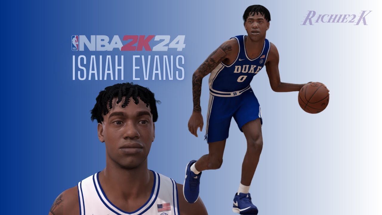 Isaiah Evans Face Creation NBA 2K24 - YouTube