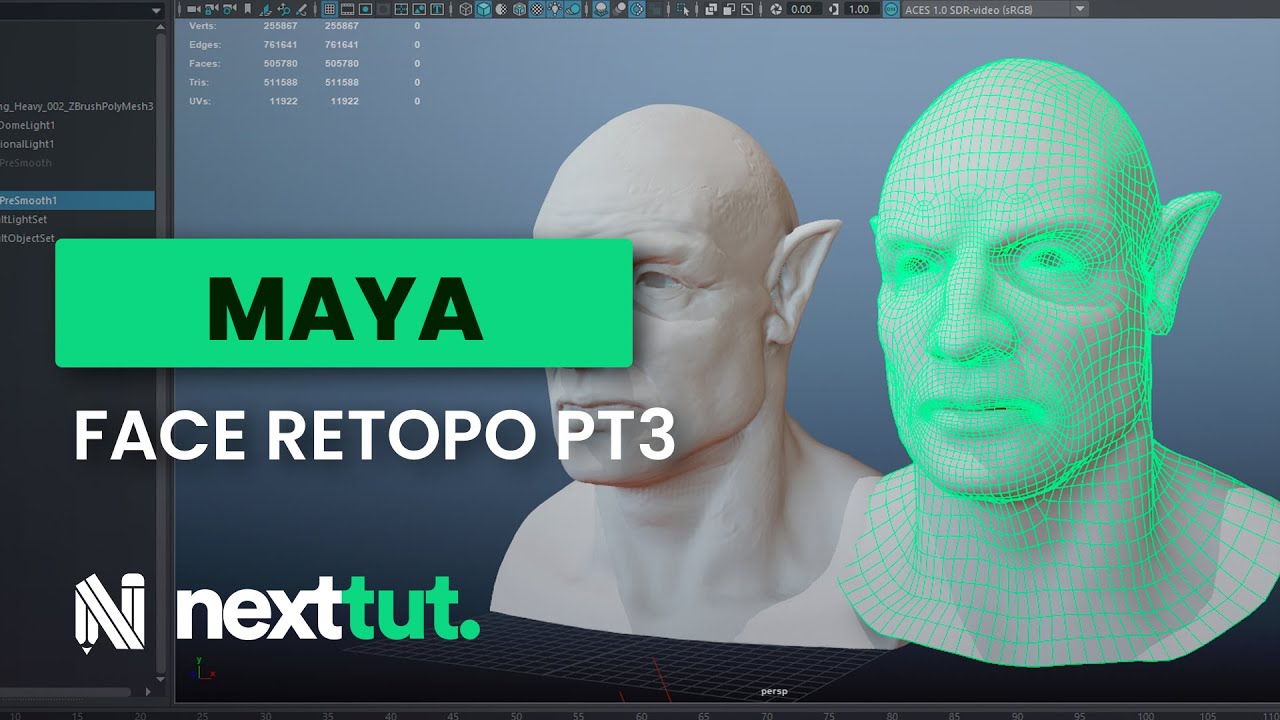 MAYA Tutorial | Face Retopology part 3 - YouTube
