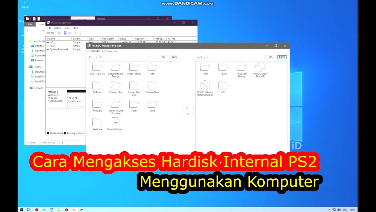 Cara Mengakses Hardisk Internal PS2 I PFS HDD Manager - YouTube
