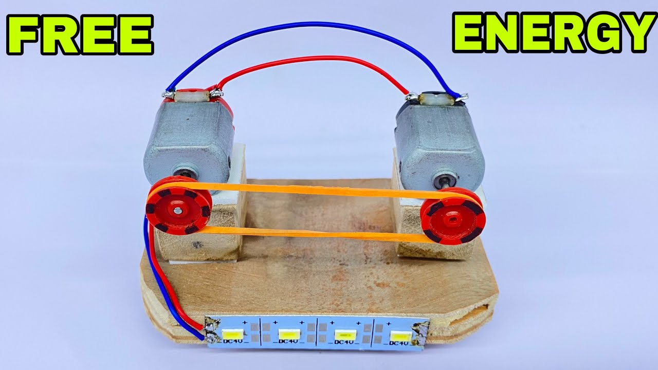 Free energy generator 100% working with two dc motor || free ...