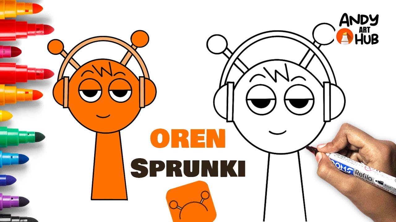 How To Draw Oren Sprunki | INCREDIBOX | Easy step by step | Sprunki ...