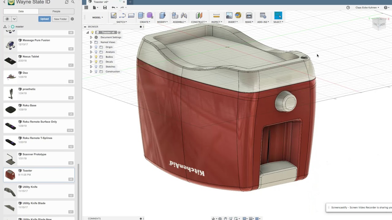 Fusion 360 Toaster Detailing Part 2 - YouTube