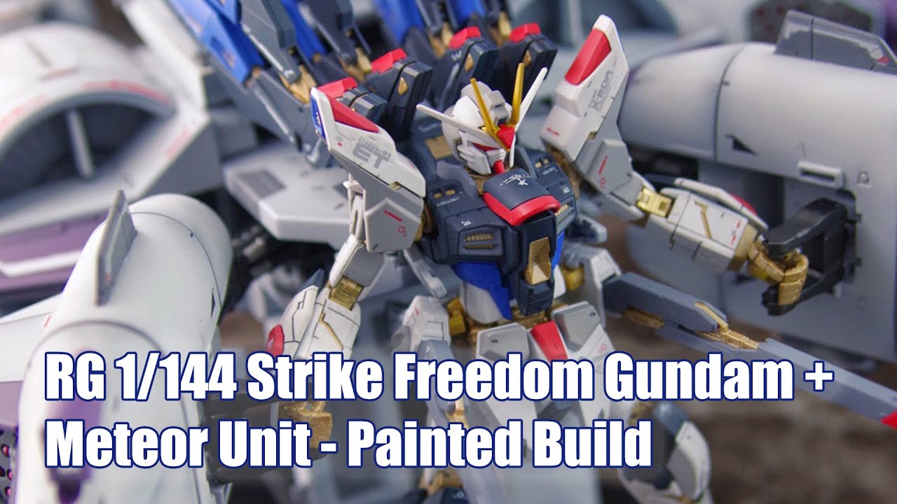 RG 1/144 Strike Freedom Gundam + Meteor Unit - Painted Build - YouTube
