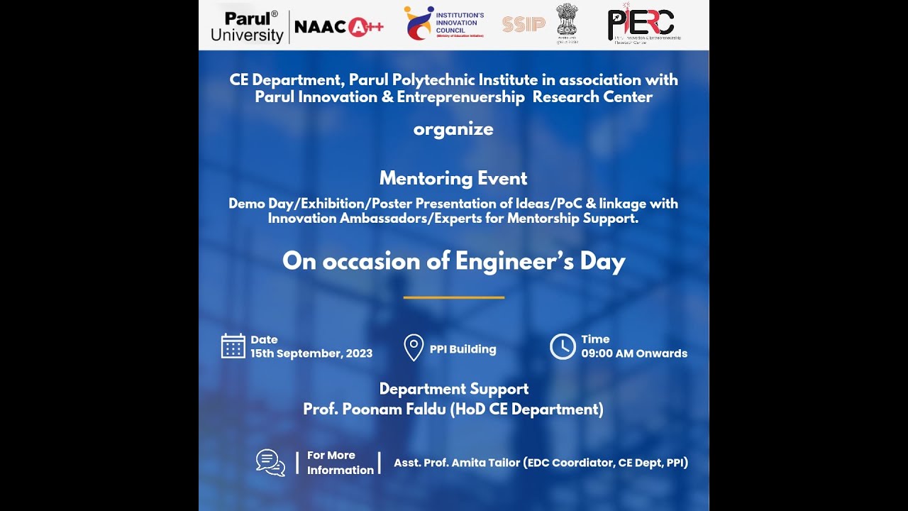 MENTORING EVENT: EXIBITION BY IIC PARUL UNIVERSITY- #startup #mentoring #exhibition - YouTube