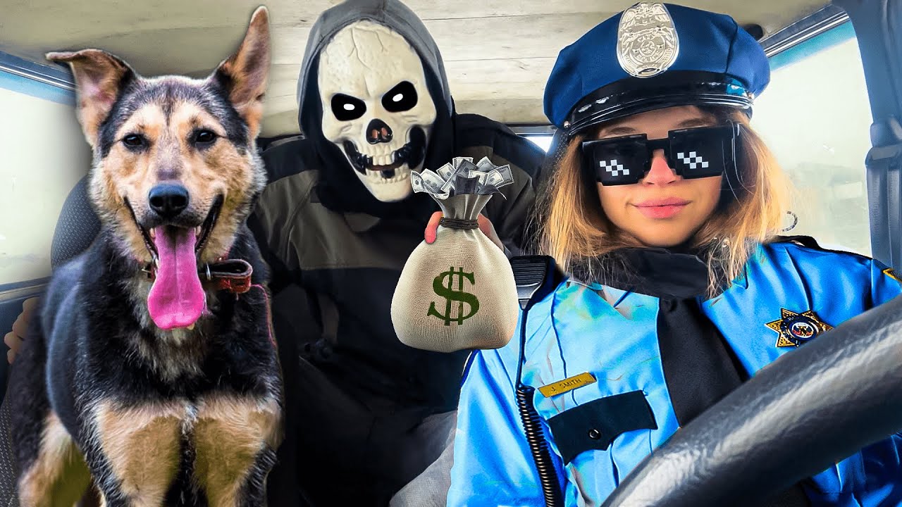 Police Surprises Skeleton & Puppy with Car Ride Chase by Ducky life ...