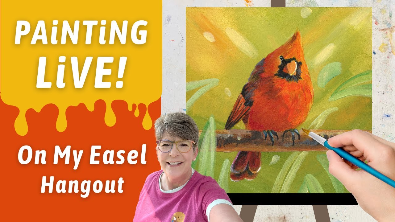 Painting a Cardinal with Acrylics, Built in Compliments, Aiming for ...
