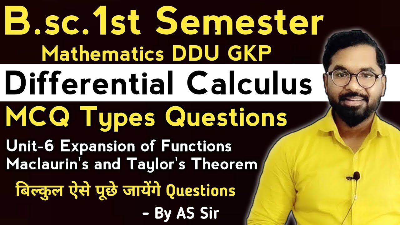 B.sc.1st Semester Math | MCQ Types Questions | Differential Calculus ...