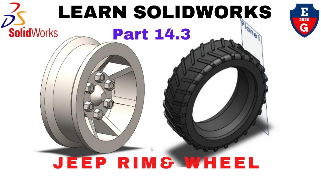 14.3| Rim| Wheel Jeep| 3D model| learn Solidworks| Solidworks| 2021 ...