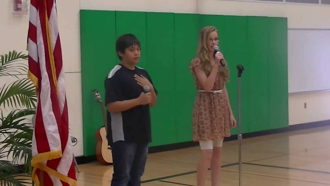 3) Cameron sing National Anthem 6 10 2013 (AWARDS ASSEMBLY) 002 - YouTube