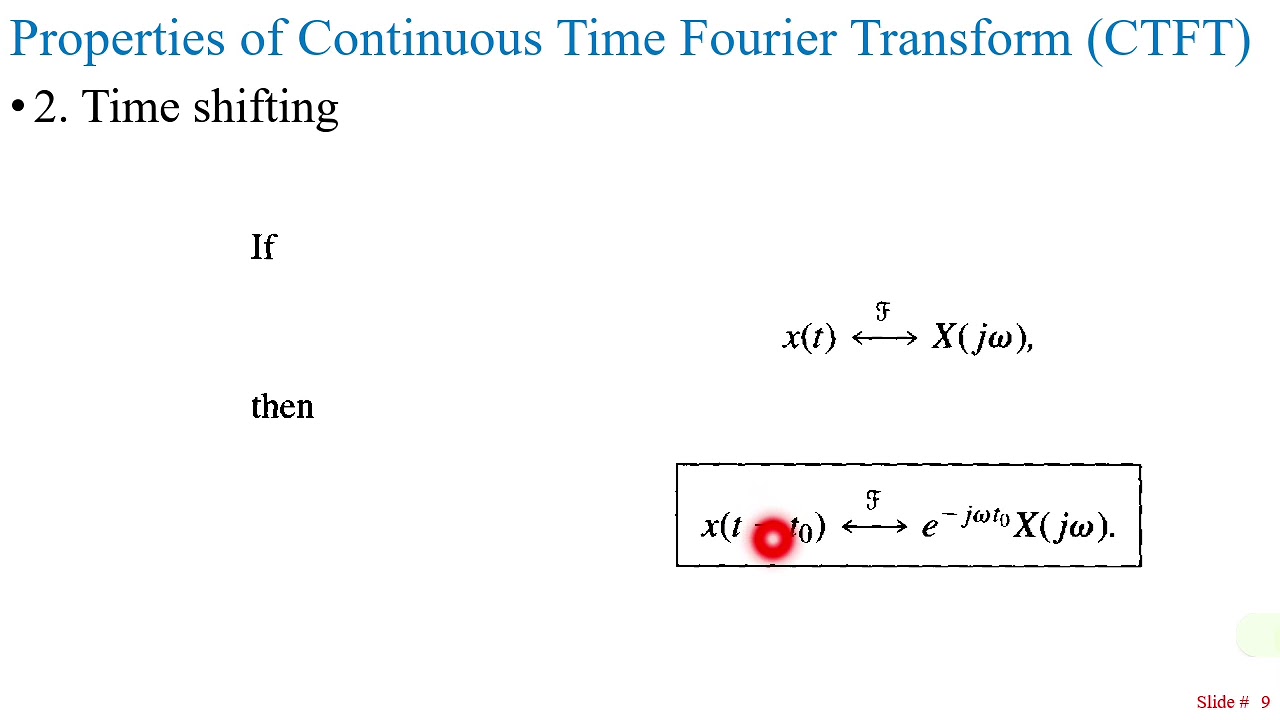 Fourier transform part 6 property 2 time shifting (Urdu/Hindi) - YouTube