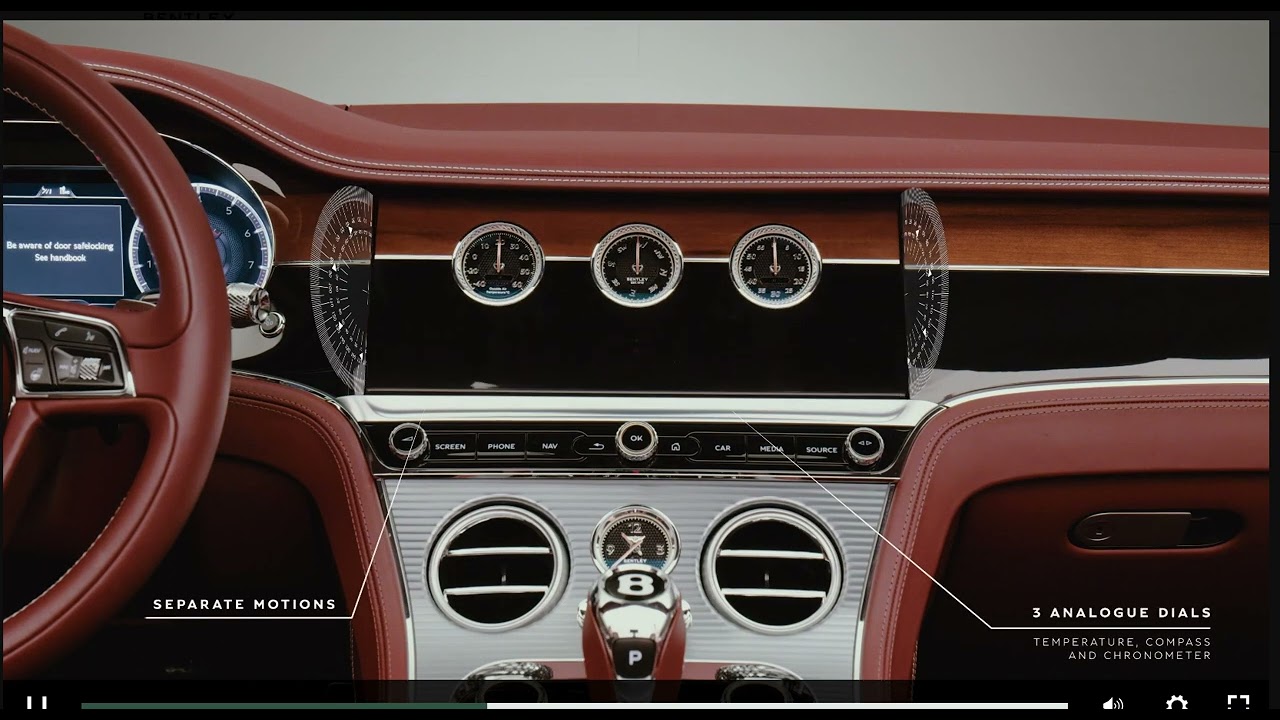 Secret panel in Bentley Flying Spur hides a rotating display media ...