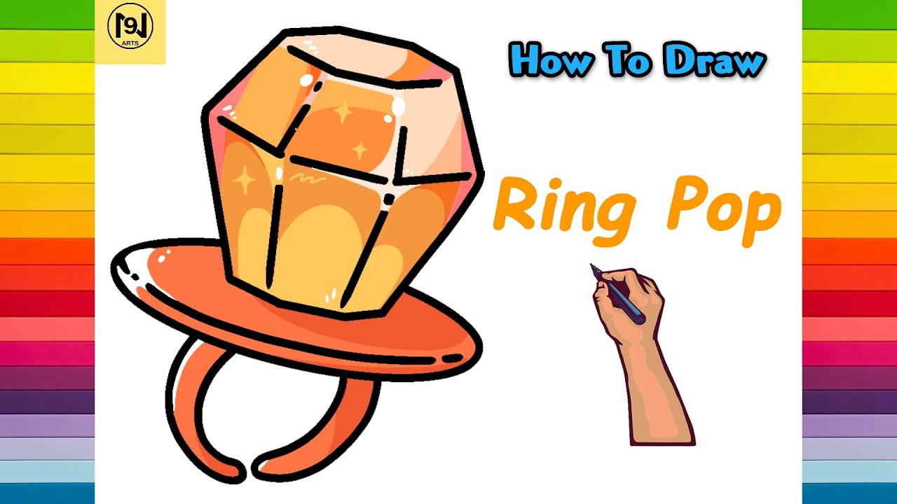 How to draw a Ring Pop easy step by step | No.9 ARTS - YouTube