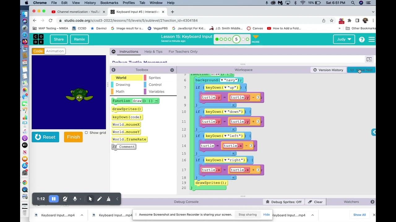 Code org Lesson 15 Level 5b Discoveries Unit 3 - YouTube