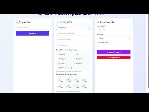 Ücretsiz ders programı hazırlama uygulaması