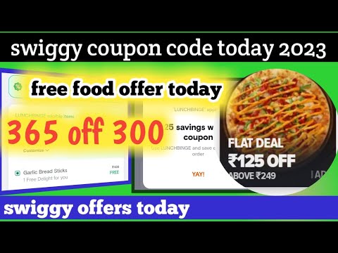 swiggy coupon code today 2023 || swiggy free food offer today || swiggy ...