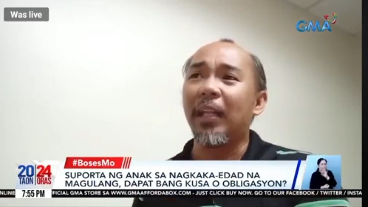 Pagmamahal at pagsuporta sa mga magulang sa kanilang pagtanda ...