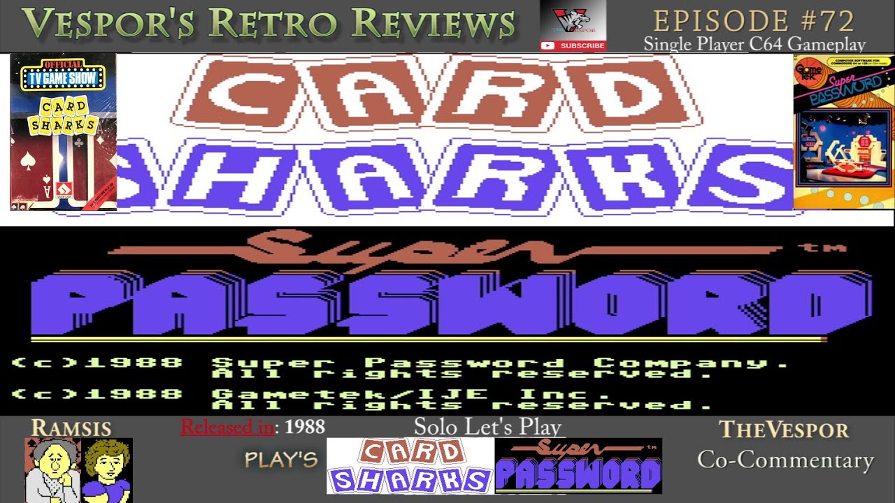 Card Sharks & Super Password (C64) | Commodore 64 | Review, Thoughts ...
