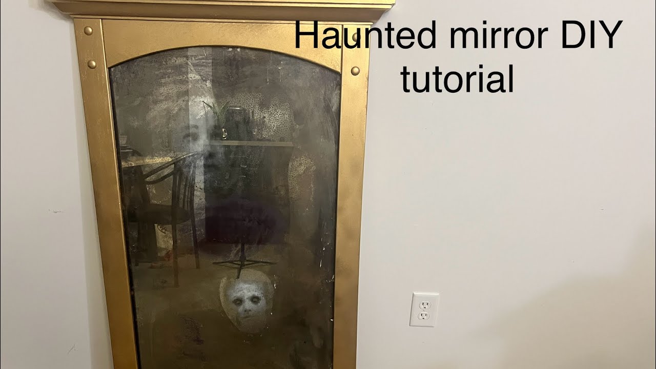 DIY haunted mirror, ghost mirror Halloween decoration, easy Halloween ...