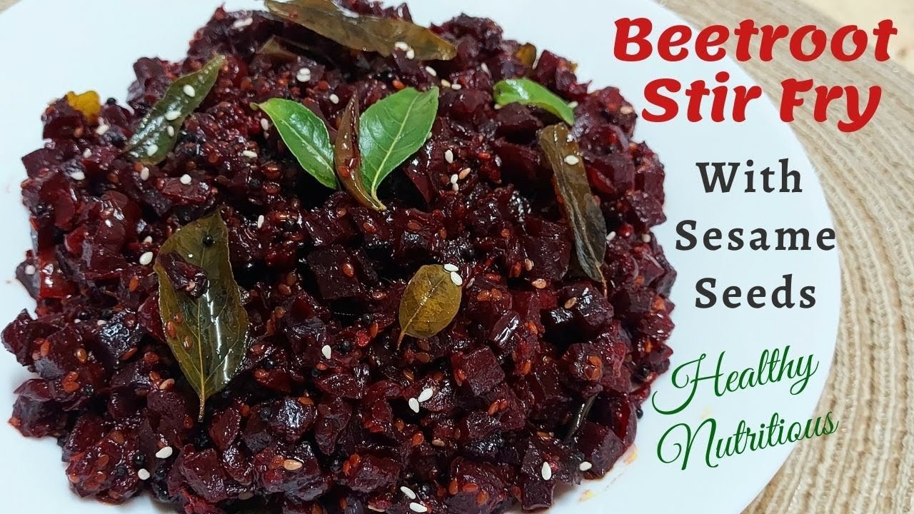 Beetroot Stir Fry| Healthy Beetroot Fry with Sesame seeds | Side Dish ...