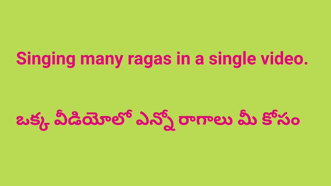 Singing many ragas at a time - YouTube