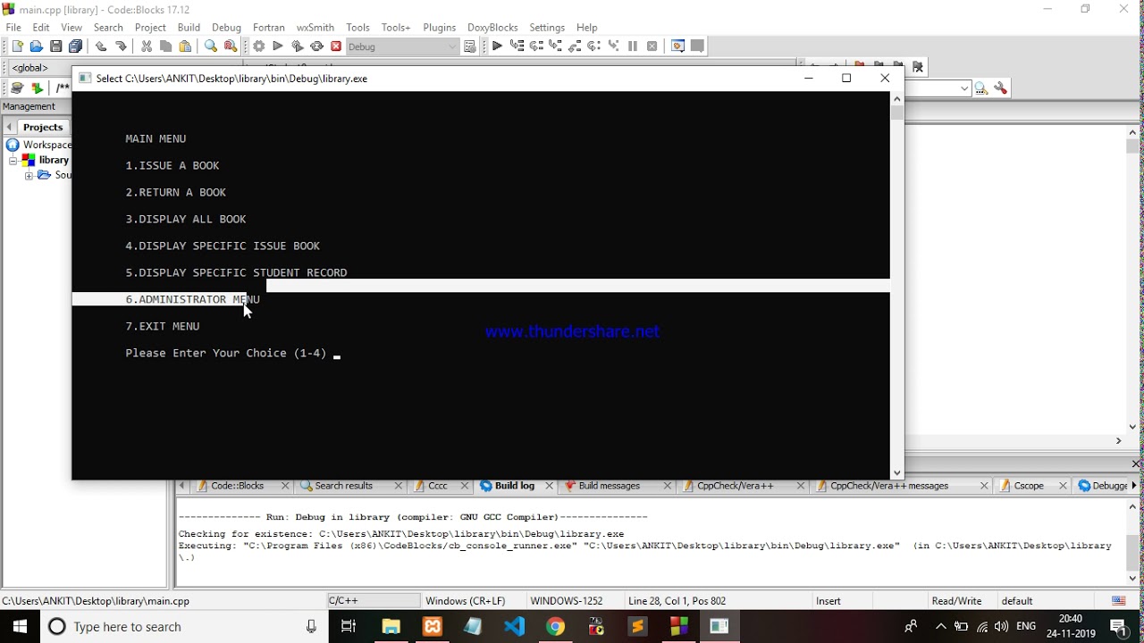 library database management system c++ - YouTube