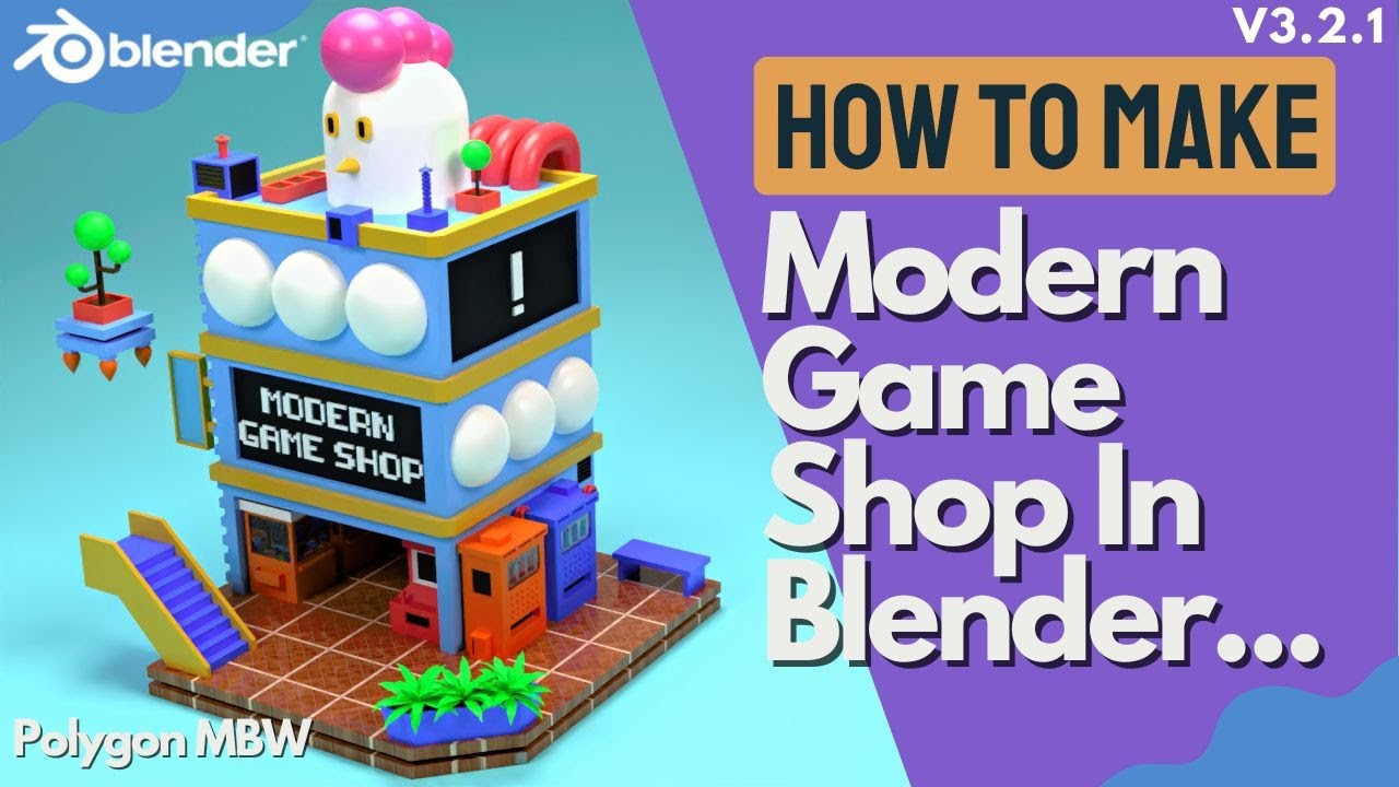 How To Make Modern Game Shop In Blender Step By Step Process | 3D ...