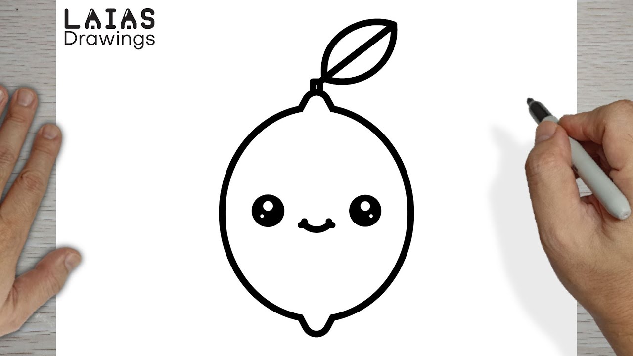 How to Draw a Cute Lemon, Easy Drawings - YouTube