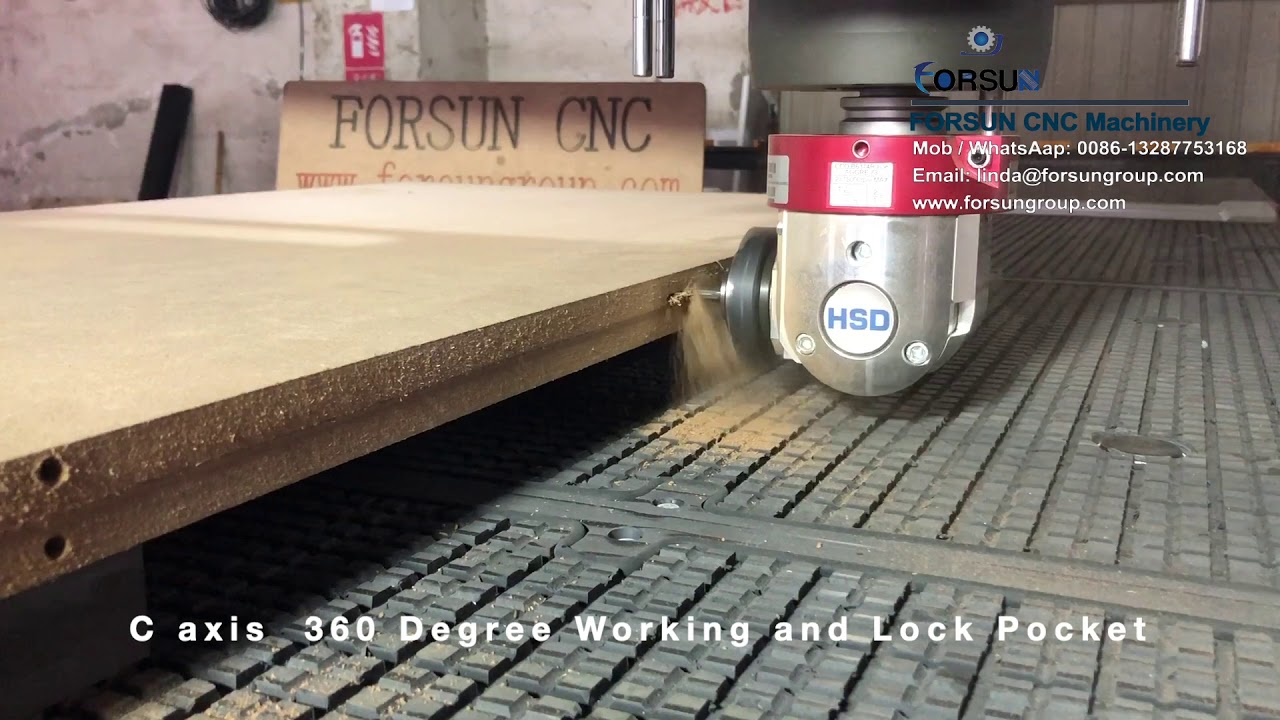 CNC router with C Axis and Aggregate - YouTube