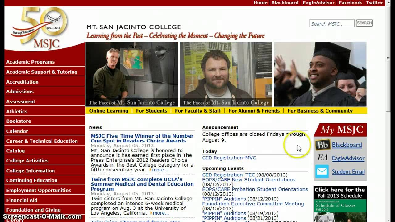 MY. MSJC Login - YouTube